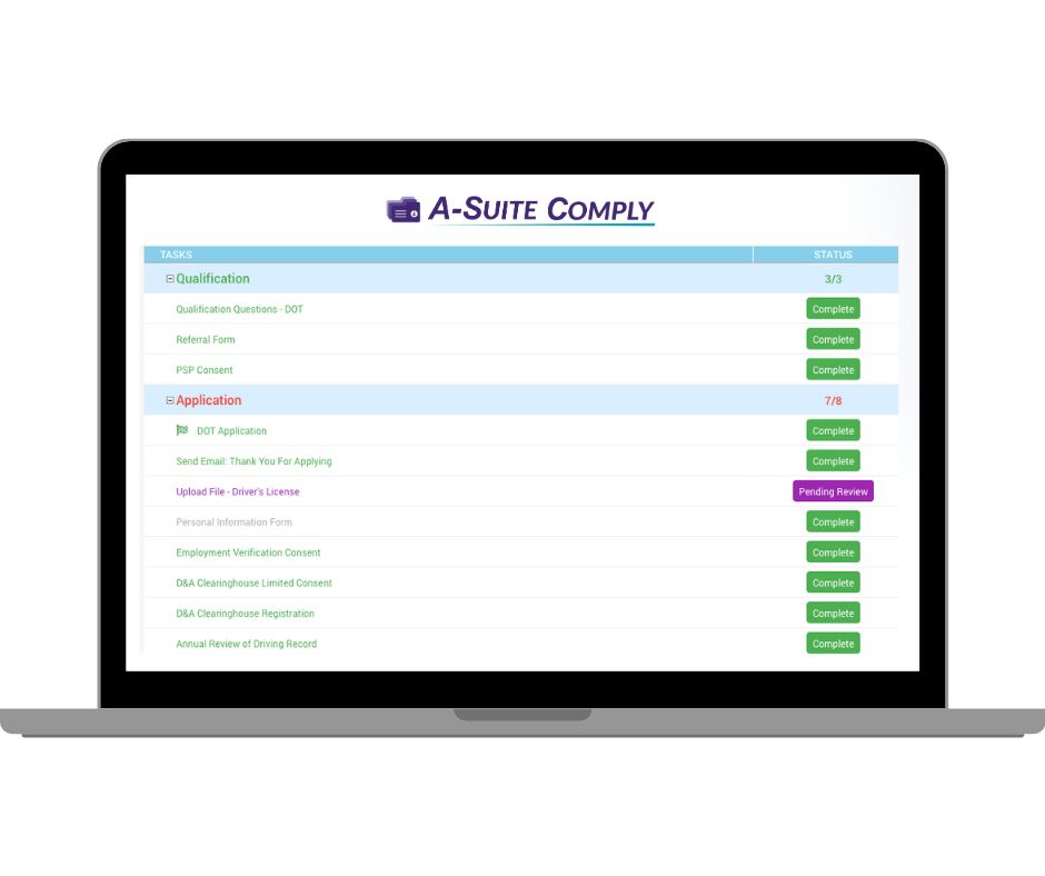 DOT Compliance Software - A-Suite Comply | AvatarFleet